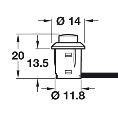 Hafele Loox LED Light Push Switch - Debonair Joinery Products