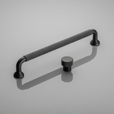 Black Knurled Cabinet D Pull Handle - Debonair Joinery Products
