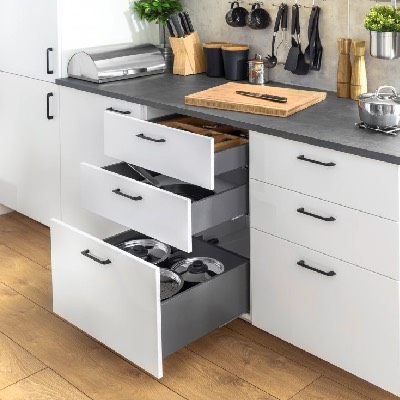 Metal Drawer Set Low White AXISPRO Slim Box System A86mm - Debonair ...