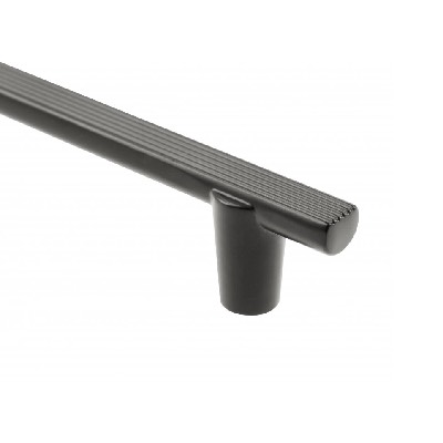 Cabinet T-Bar Ray Lines Pull Handle Black - Debonair Joinery Products