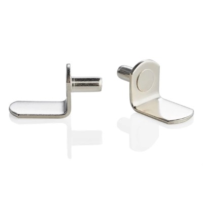 5mm Polished Nickel Shelf Support Plug In L Shaped Pins - Debonair ...