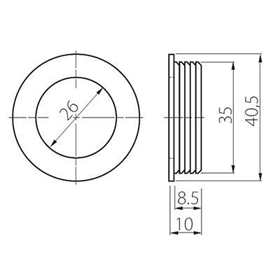 Recessed Flush Sliding Door Handle, Inset Round Handle - Debonair ...