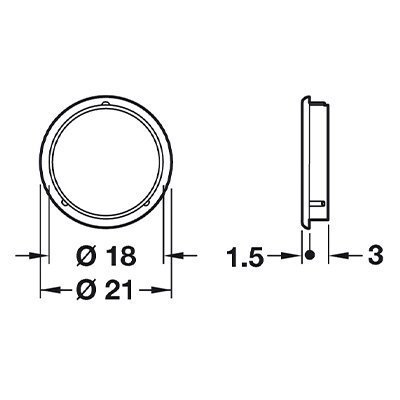 Hafele Cover Cap Round Ø 18 Or 25mm Hole Spider Cabinet Hanger ...