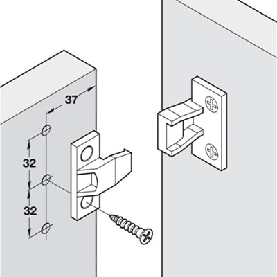 Keku Push In AS Press Panel Fittings Clips - Debonair Joinery Products